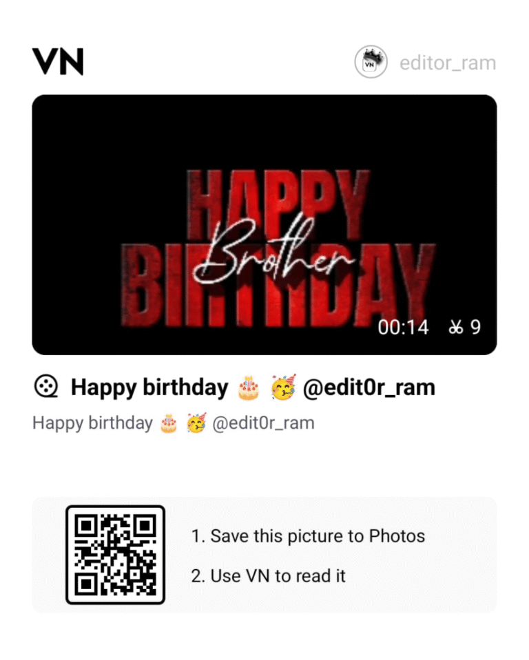 Happy Birthday Vn Template [Qr Code]